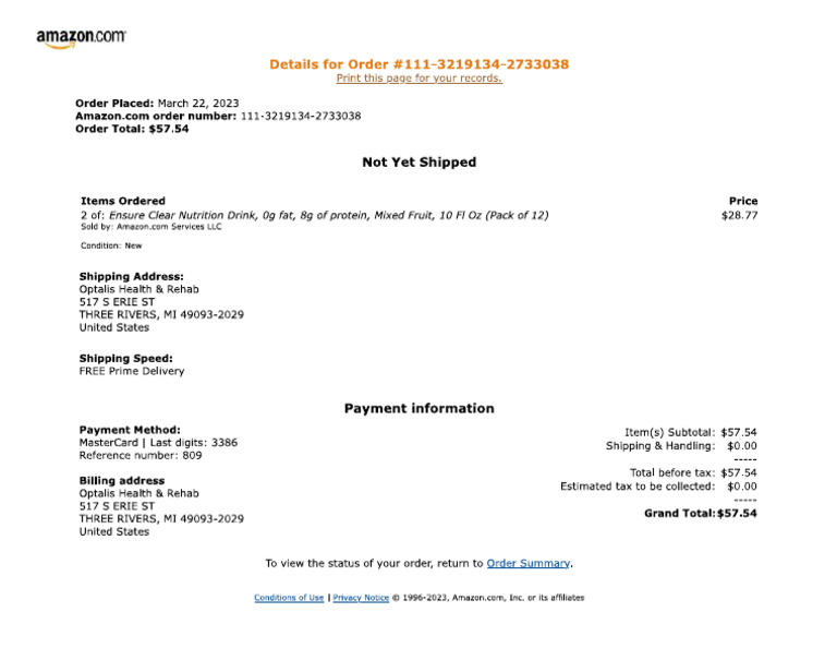 Ensure Clear Receipt | PDF