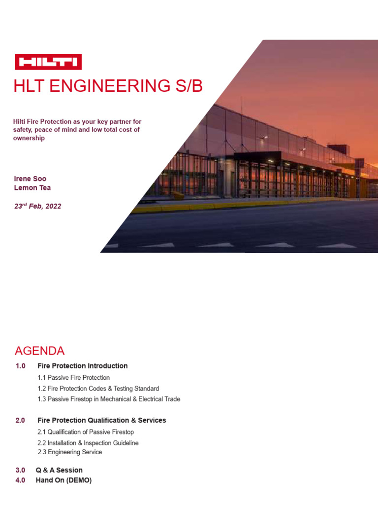 HLT Engineering - Hilti Firestop Presentation - 20230223 | PDF | Fires ...