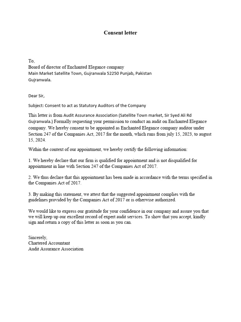 Consent letter | PDF