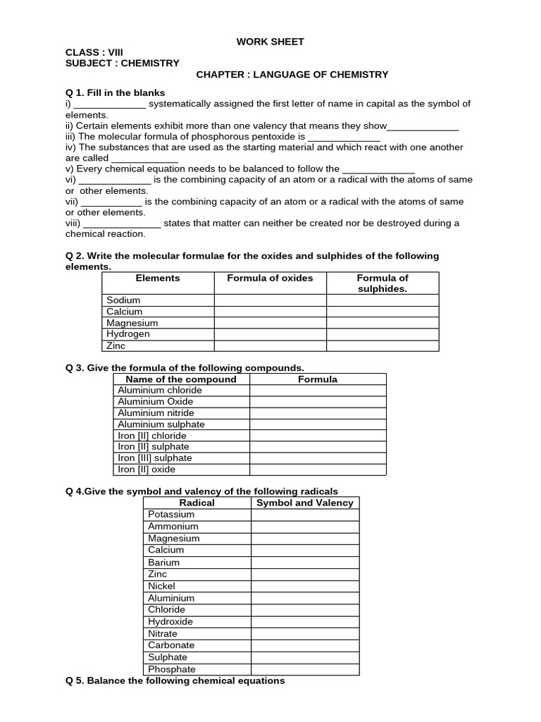 Chapter 3 Language of Chemistry | PDF | Hydroxide | Magnesium