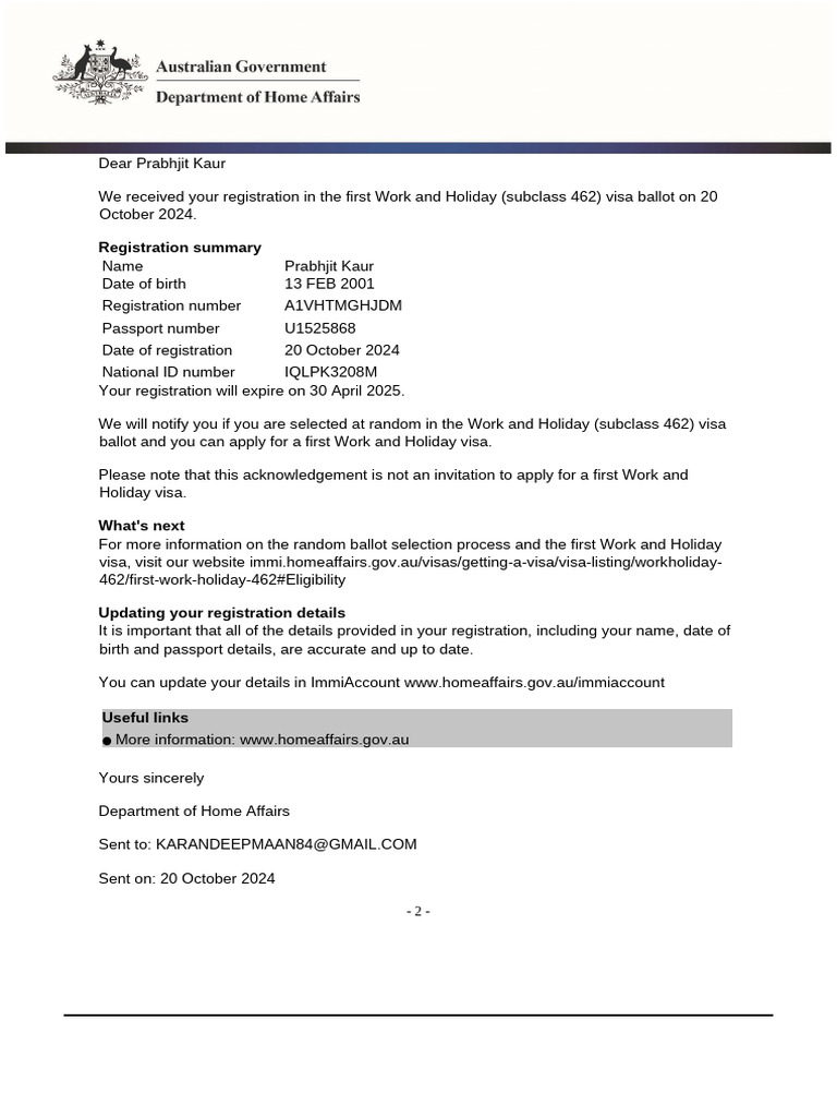 Acknowledgement of Registration | PDF