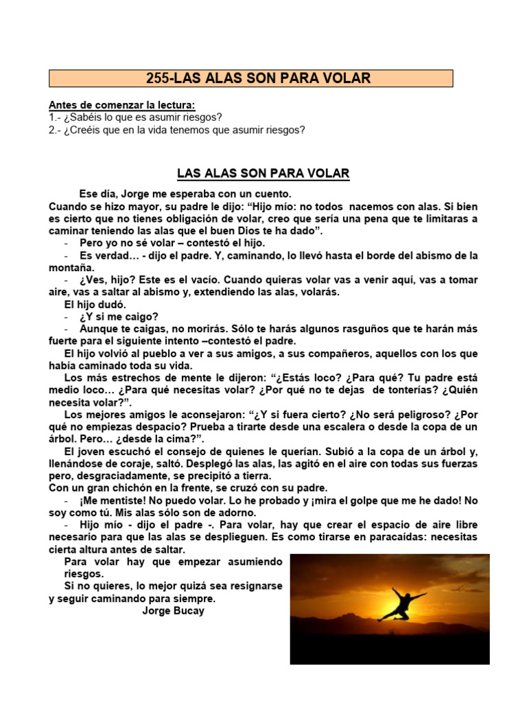 Las Alas Son para Volar | PDF