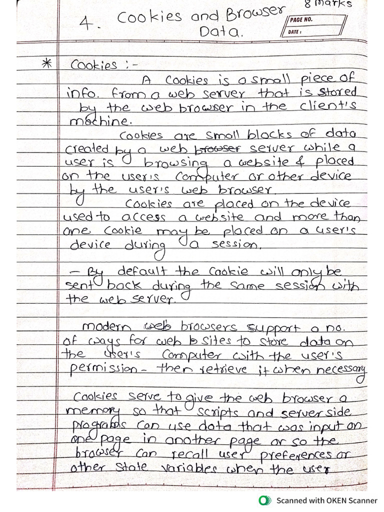CSS - Unit 4.cookies and Browser Data | PDF