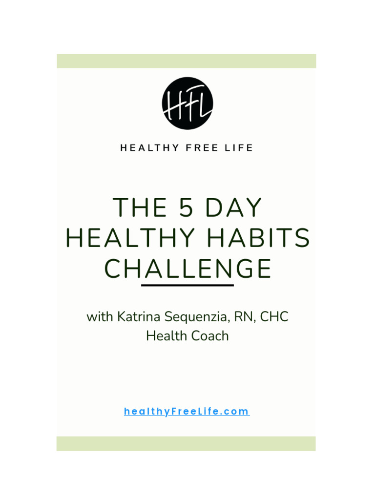 5-Day Healthy Habits Challenge Guide | PDF | Meal | Prayer