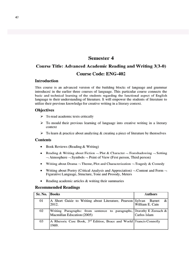 Semester 4 Outlines | PDF