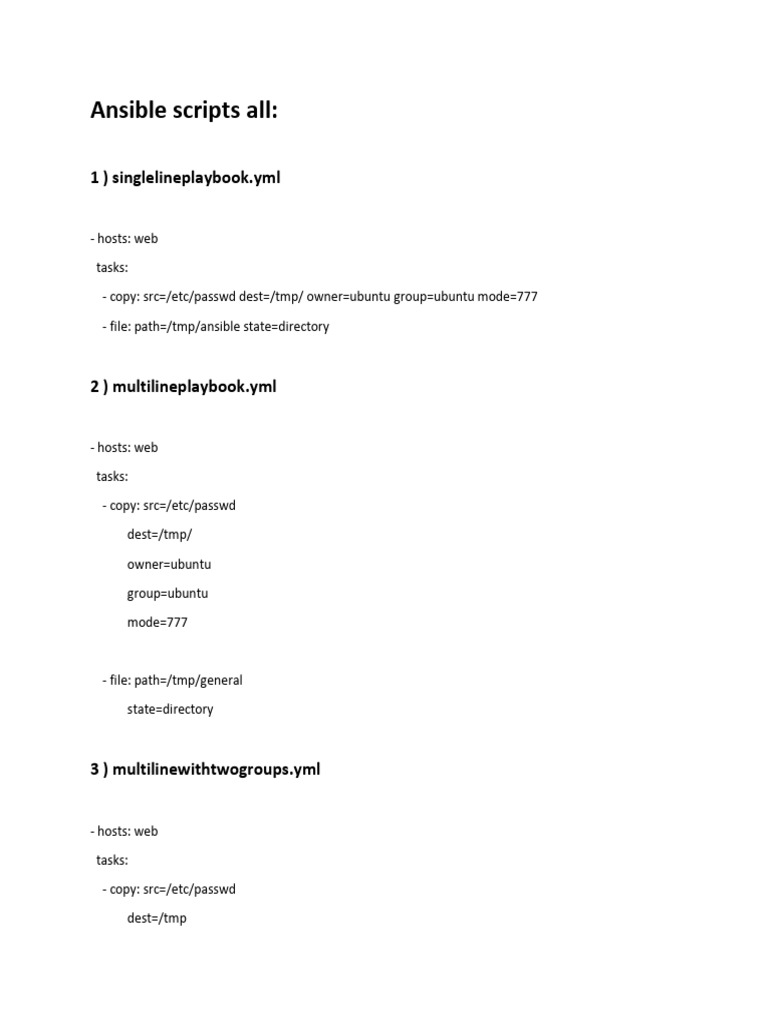 Ansible all scripts and modules | PDF | Web Server | Internet & Web