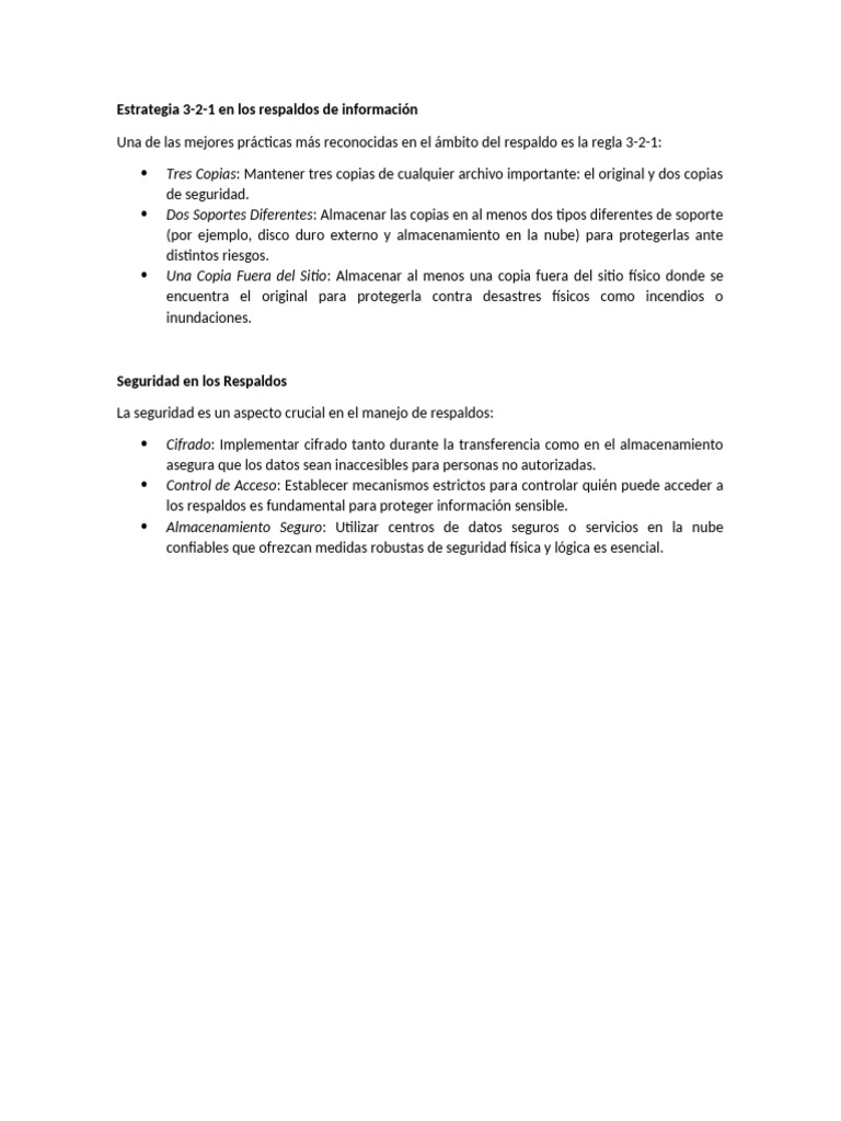 Estrategia 3-2-1 en Los Respaldos de Información | PDF