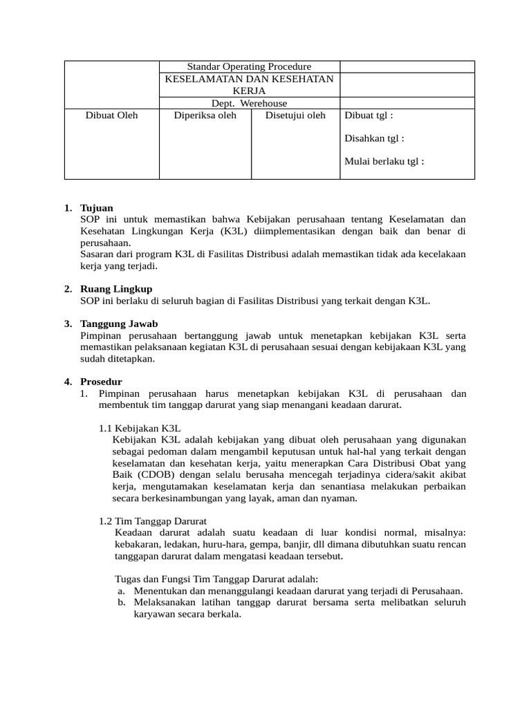 Standar Operating Procedure Tiara New | PDF