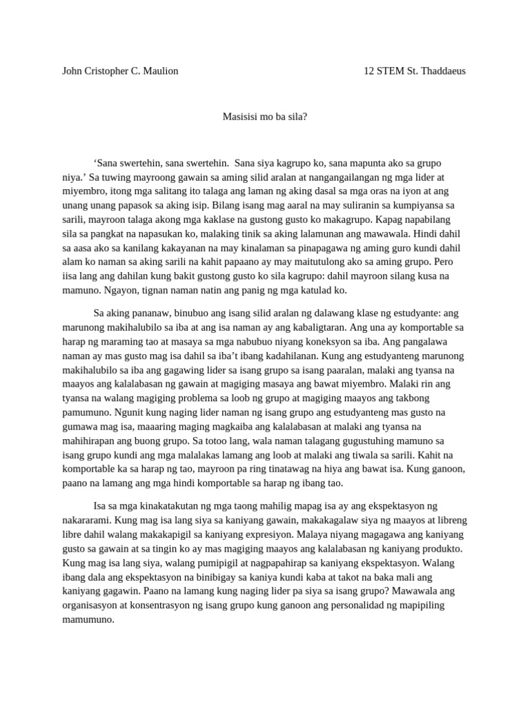 Talumpati Maulion | PDF