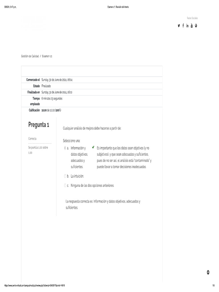 Examen c1 - Revisión Del Intento | PDF