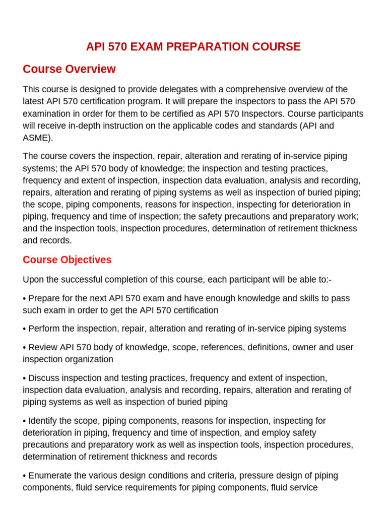 API 570 Exam Prep Course | PDF | Nondestructive Testing | Corrosion