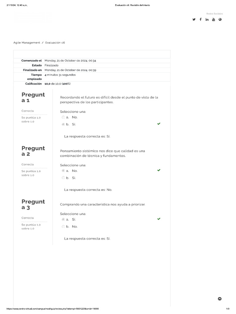 Evaluación c6 - Revisión Del Intento | PDF