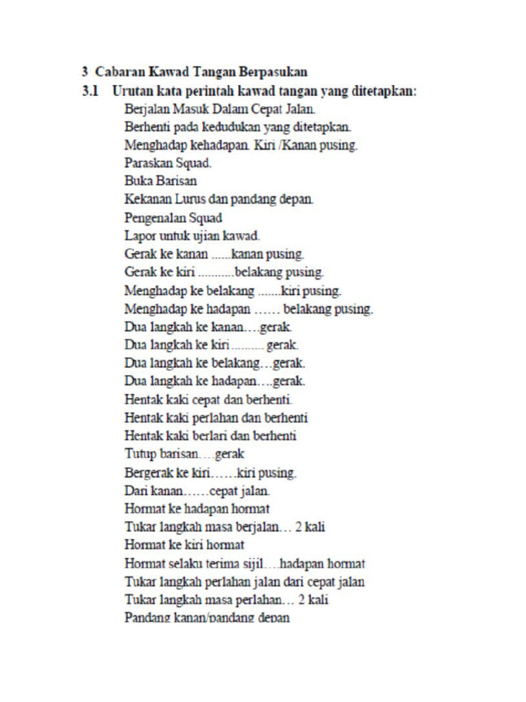 Arahan Kawad Kadet Polis | PDF