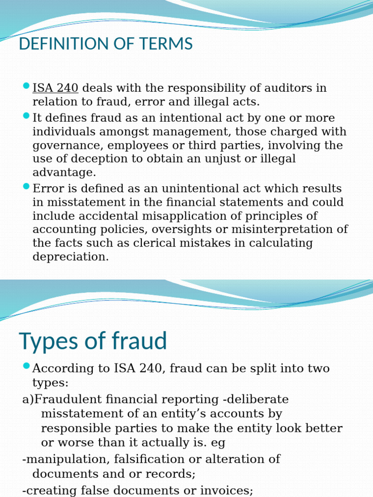 Auditor's Responsibility To Fraud Detection | PDF | Audit | Internal ...