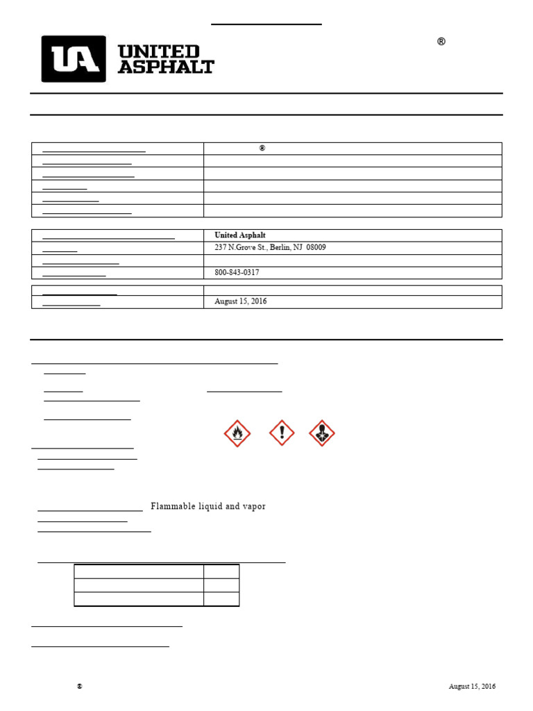 Asphalt A 103 Mastic SDS | PDF | Safety | Occupational Safety And Health