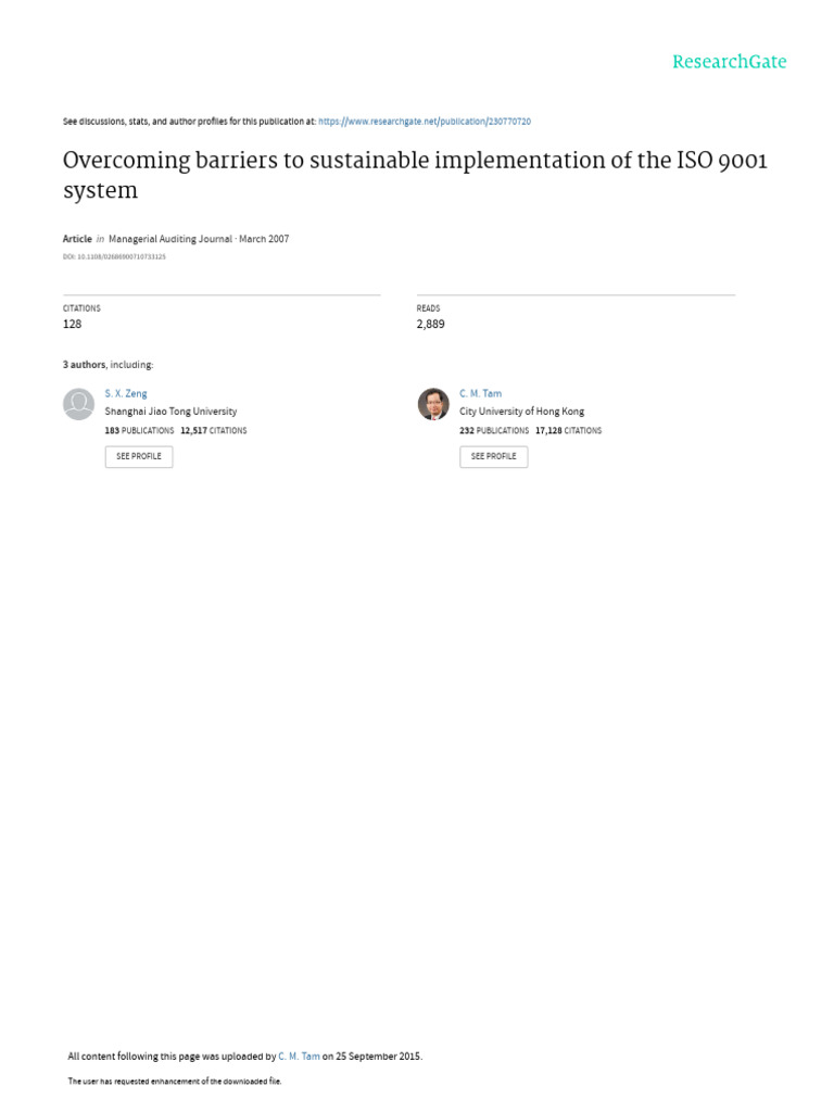 ISO 9001 Implementation Challenges | PDF | Iso 9000 | Audit