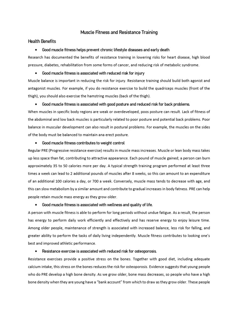 Muscle Strength Pdf Strength Training Physical Fitness