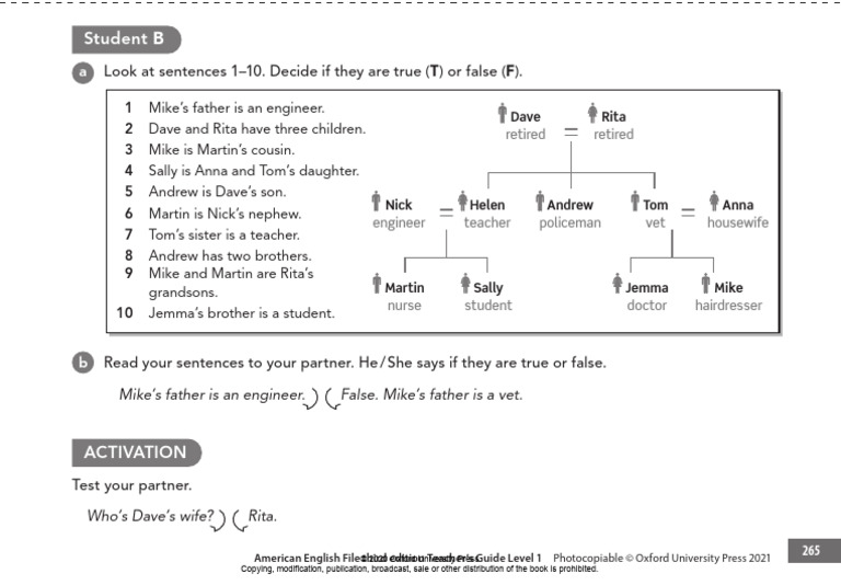 AEF1 Unit 4A - Communicative - Student B | PDF
