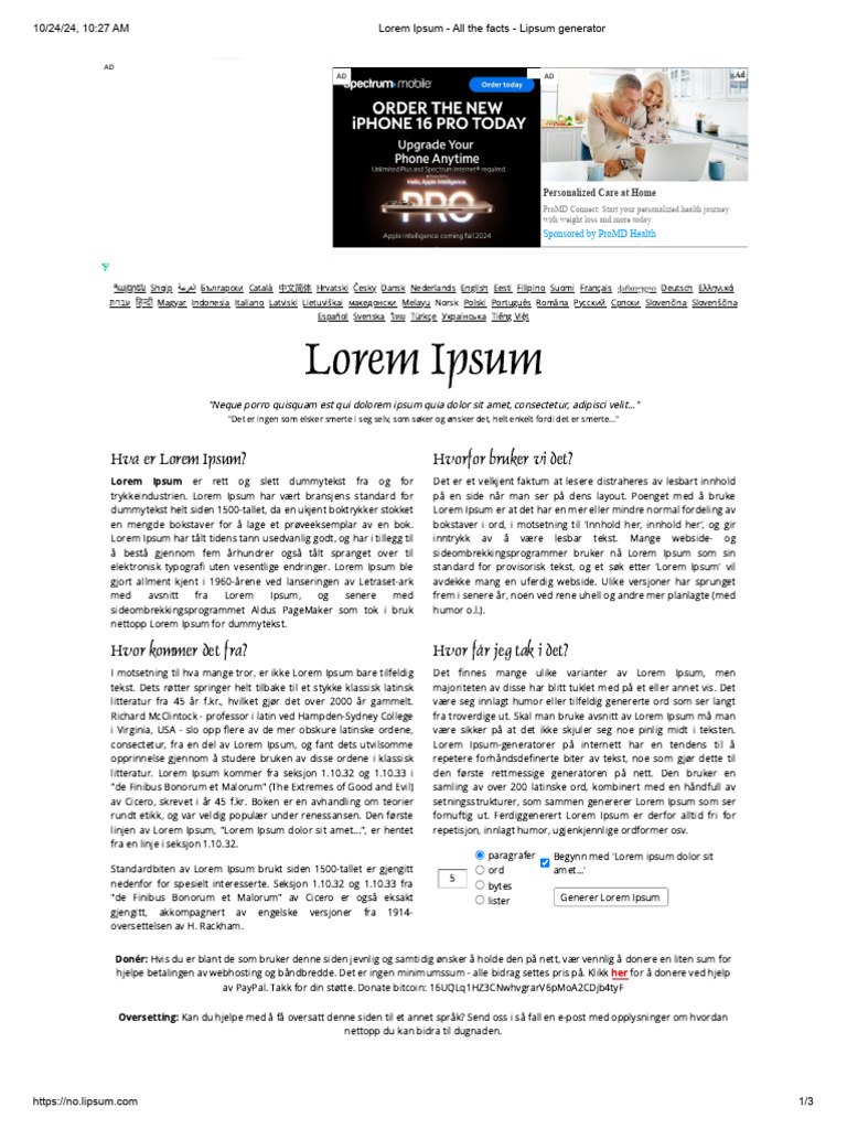 Lorem Ipsum Facts - Nordic-Generator | PDF