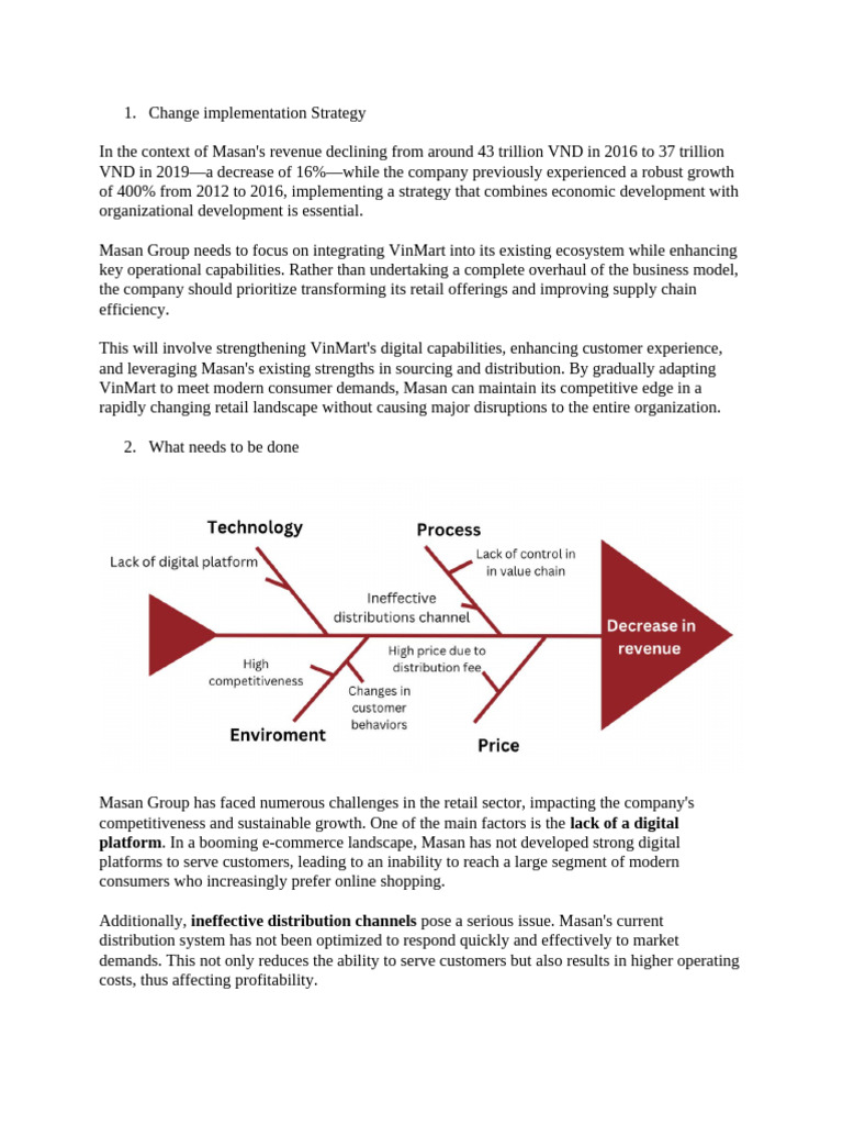 Change Implementation Strategy | PDF | Retail | Supply Chain