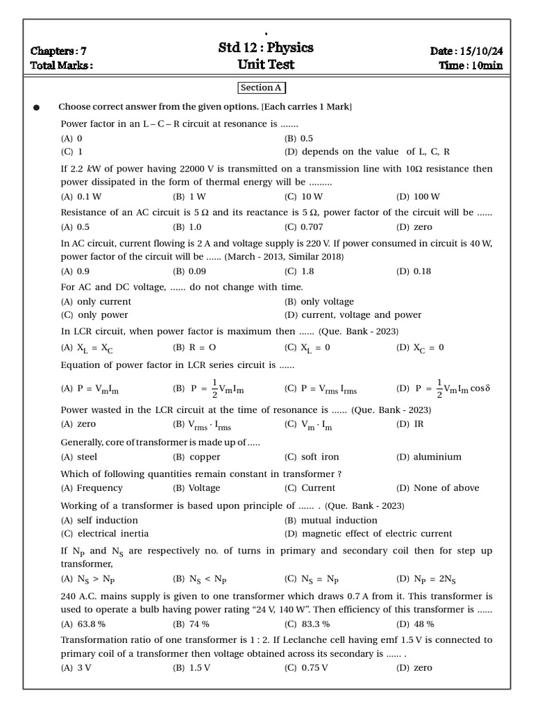 Chapter 7 Part 2 | PDF | Transformer | Alternating Current