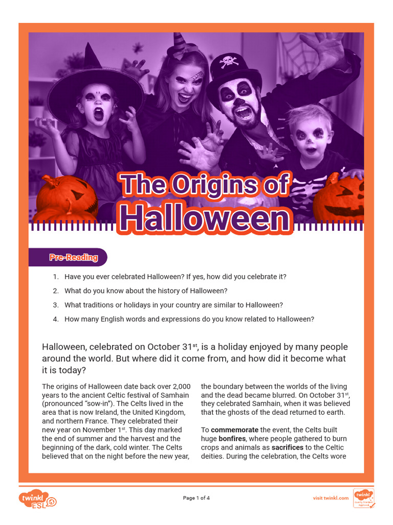 T e 1717492898 Esl Origins of Halloween Reading Comprehension Adults b1 ...