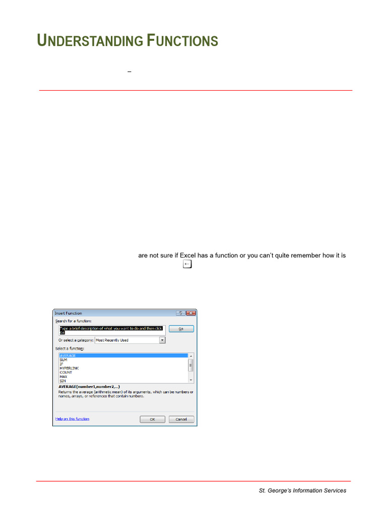Excel Fundamentals Manual 30 Pdf Function Mathematics Microsoft Excel