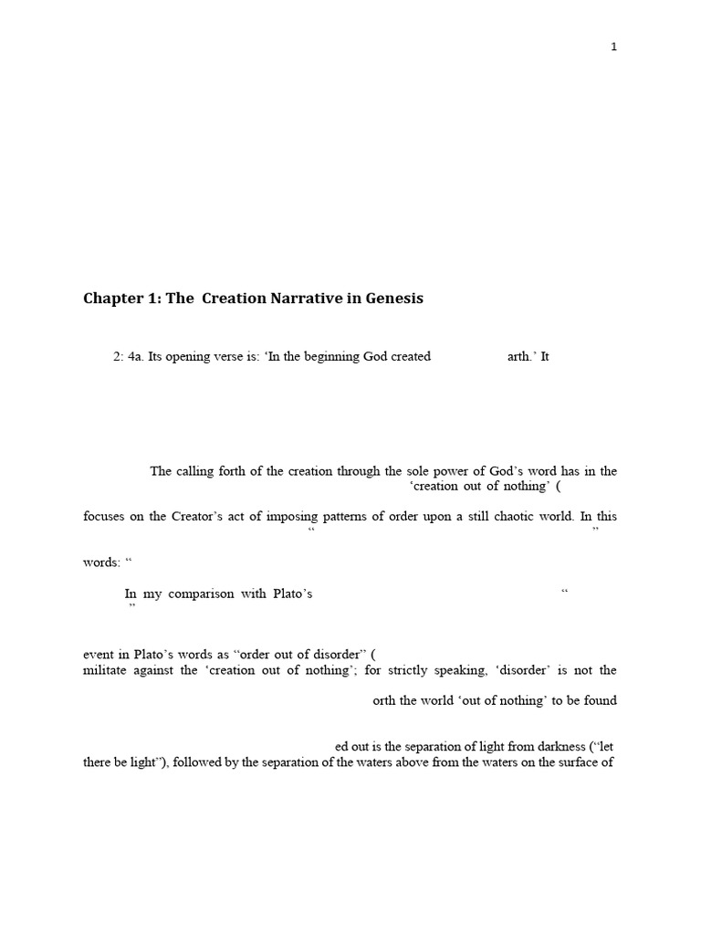 Cosmology 1 Genesis and Plato | PDF | Genesis Creation Narrative ...