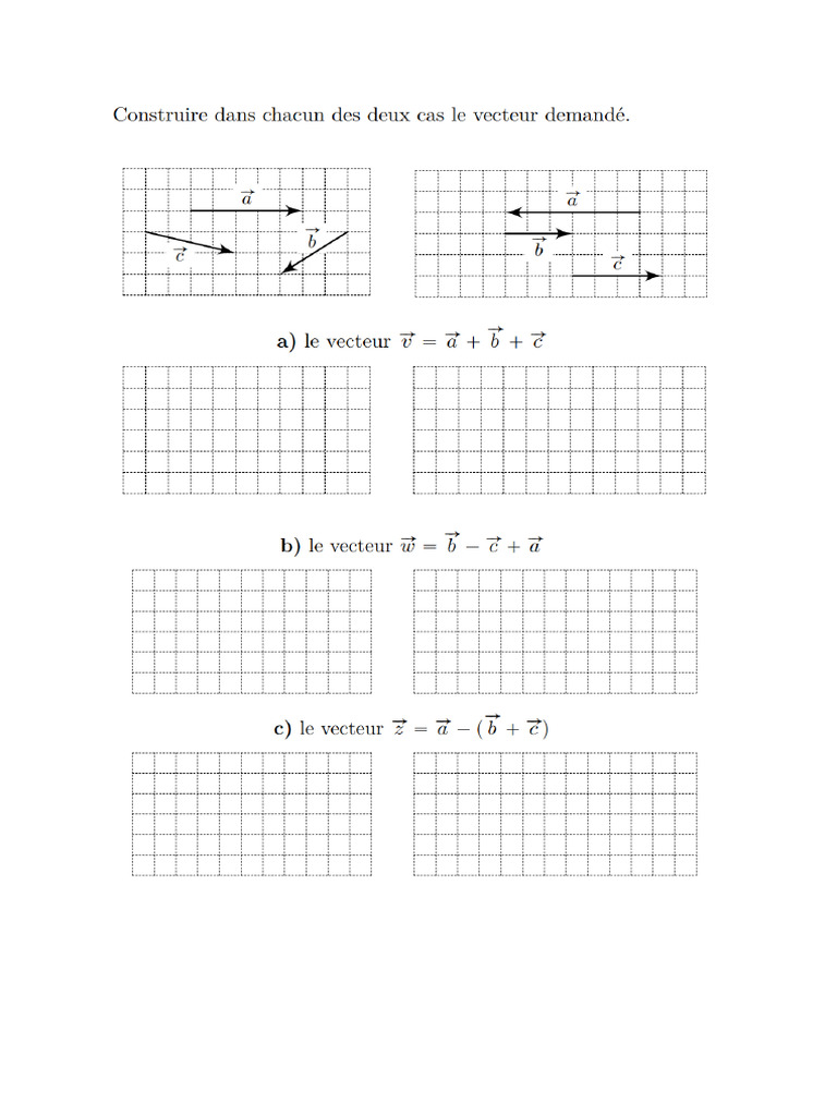 Exercices Vecteurs 9eme | PDF