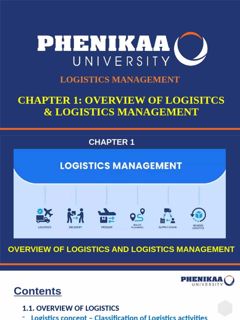 Chapter 1. Overview of Logistics and Logistics Management | PDF | Logistics | Warehouse