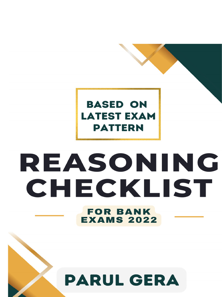 Reasoning Checklist 464 PDF 2023 By Parul Gera | PDF