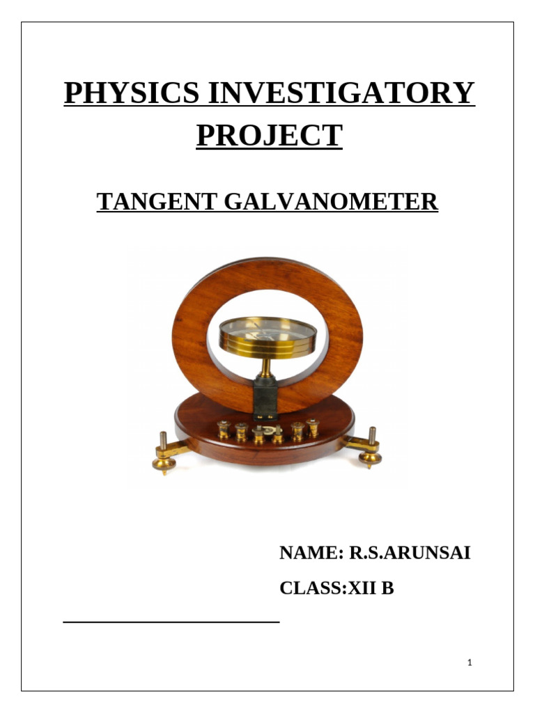 Physics Investigatory Project Class 12 T | PDF | Earth's Magnetic Field ...