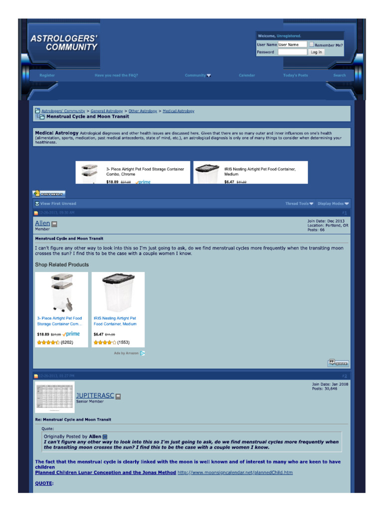 Menstrual Cycle and Moon Transit | PDF