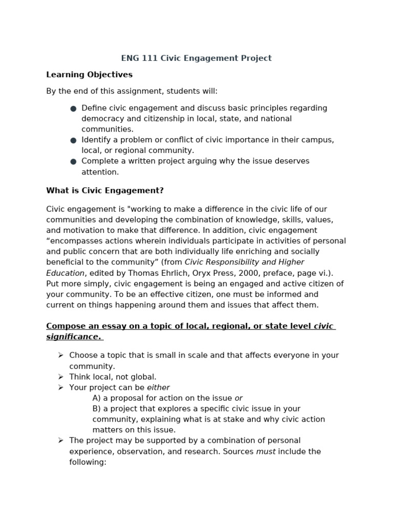 Civic Engagement for Students | PDF | Civic Engagement | Citizenship