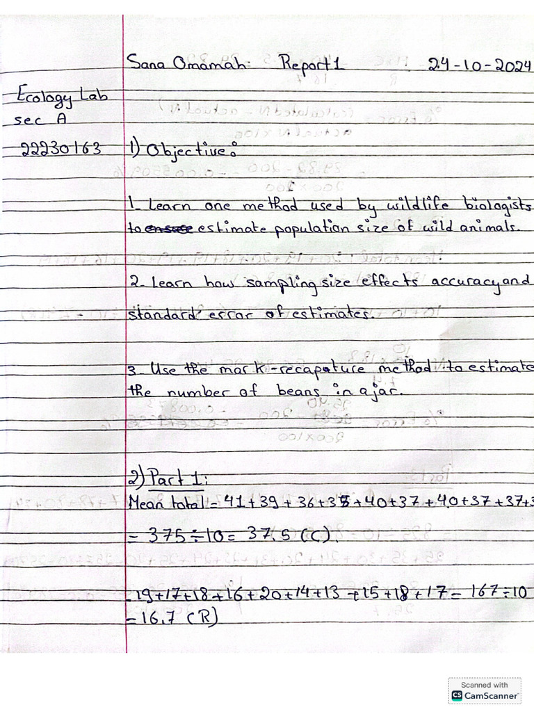 Report 1 Ecology Lab (Sec A) | PDF