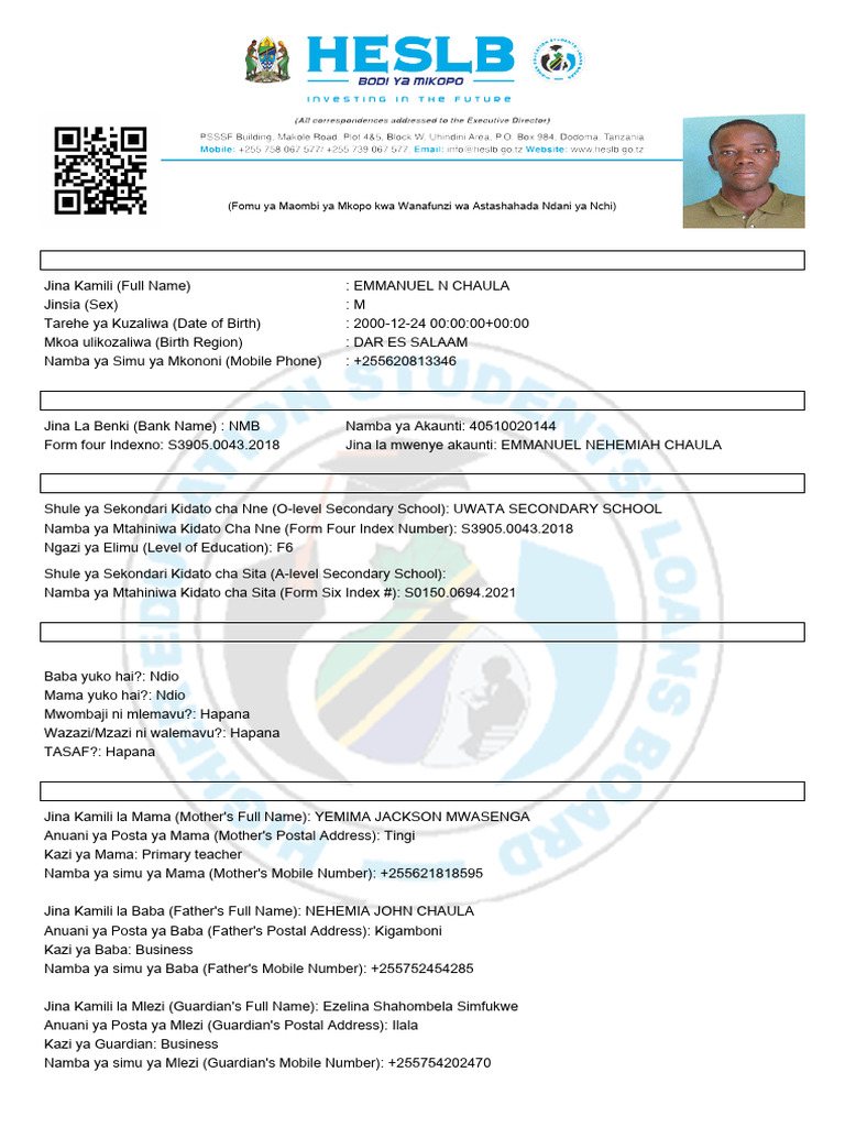 Complete Application Form | PDF