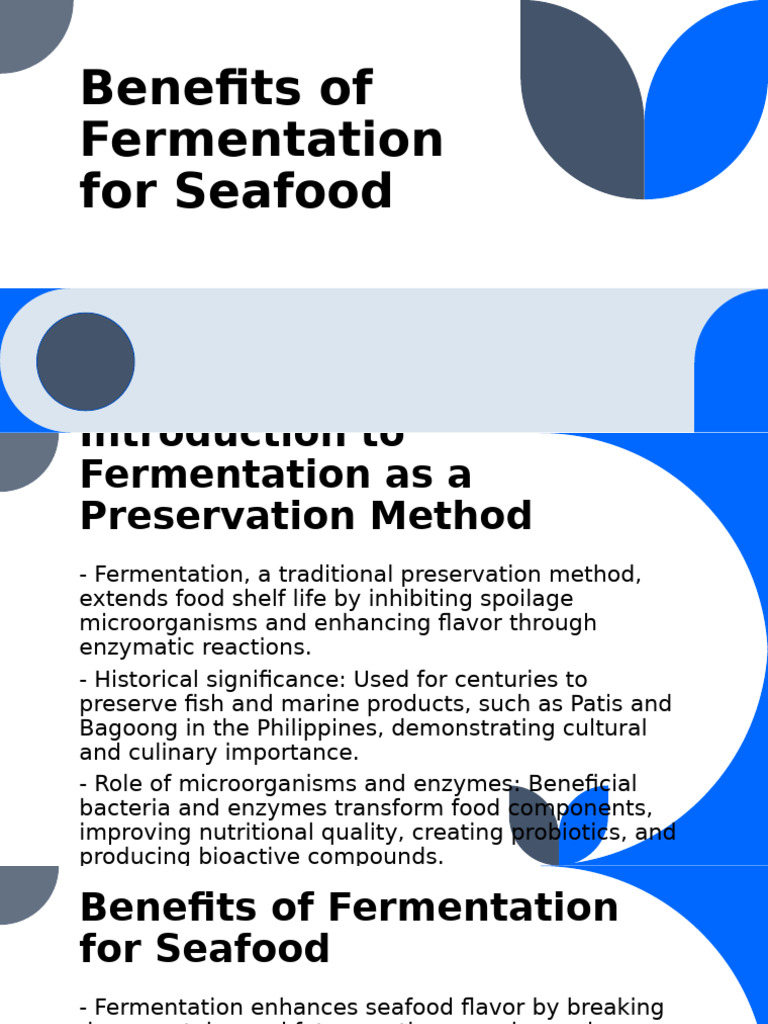 Benefits of Fermentation For Seafood | PDF | Fermentation | Taste