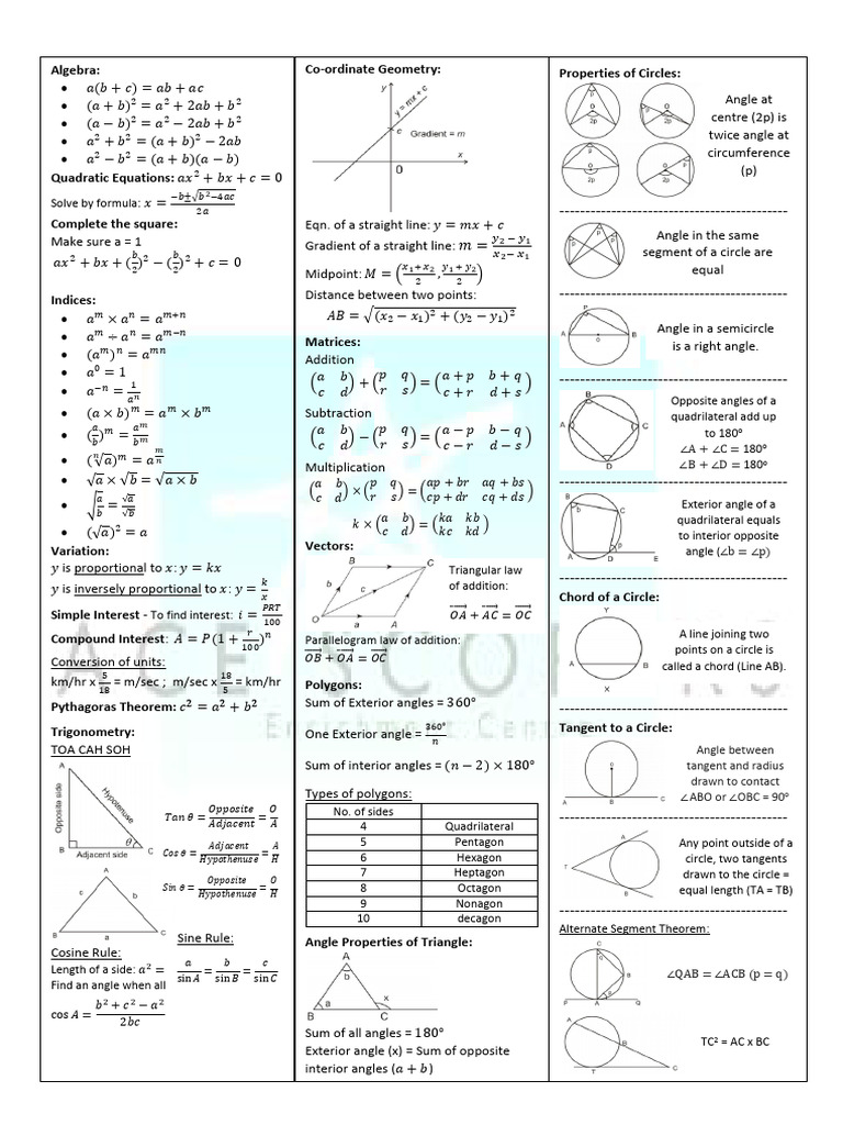 A+ C B+ D : Angle Between Tangent and Radius Drawn To Contact ABO or ...