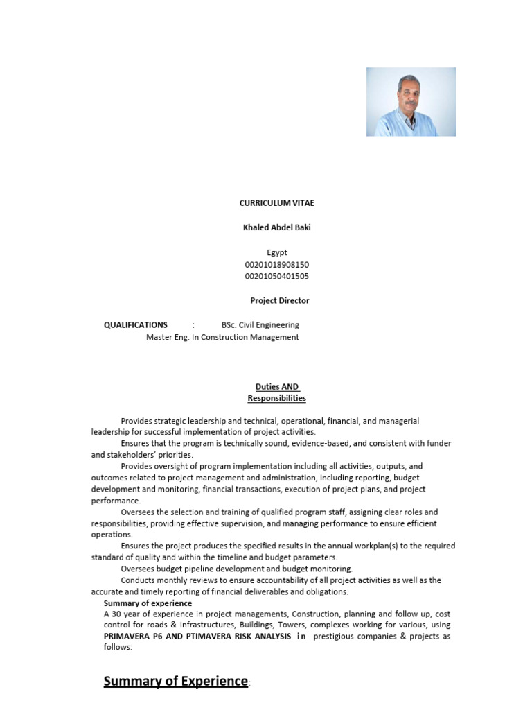 Detailed CV-PM-PCM-pdf | PDF | Project Management | Engineering