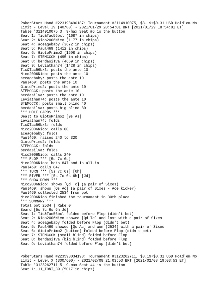 Hands Duvidas | PDF | Betting In Poker | Texas Hold 'Em