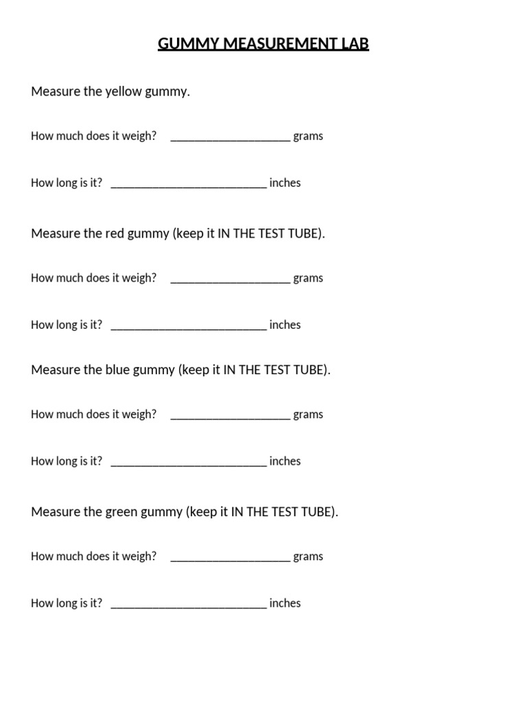 Gummy Measurement Lab | PDF