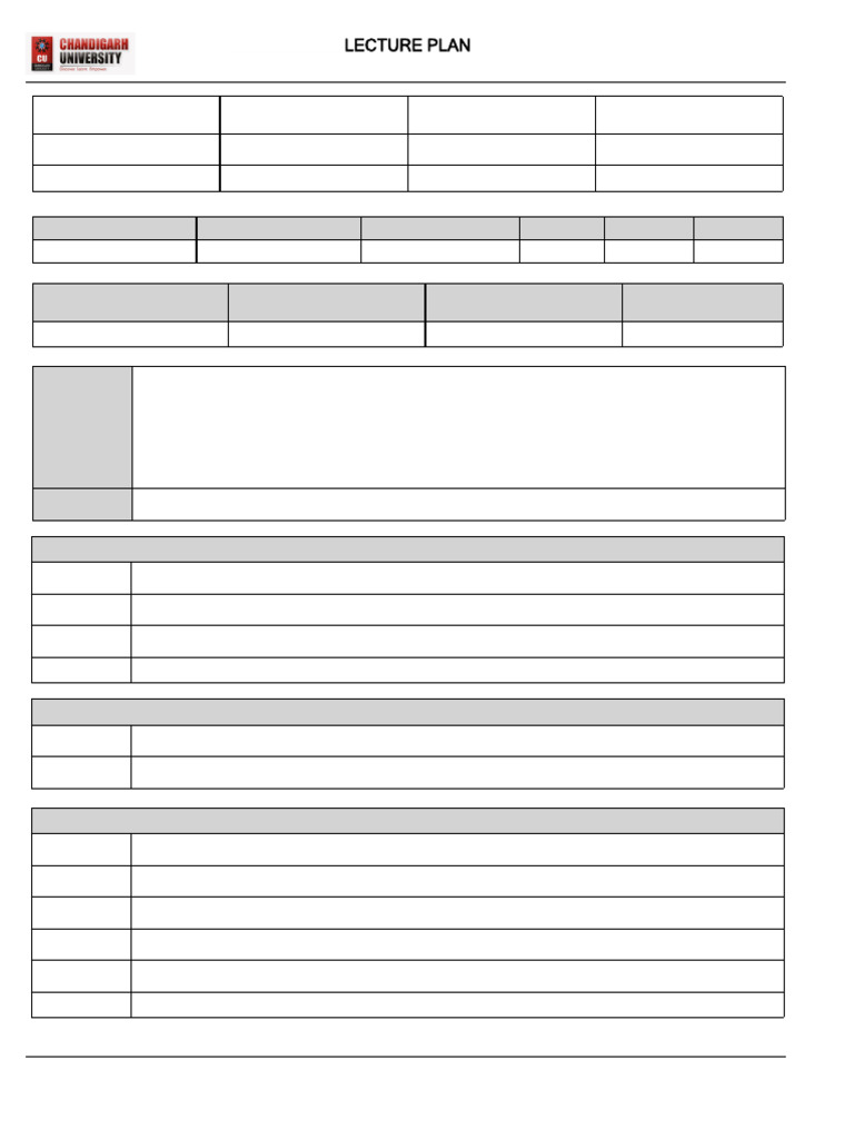LecturePlan MC305 23CAH-702 | PDF | Microcontroller | Analogue Electronics