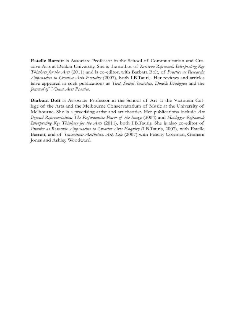 Carnal Knowledge Towards A New Materialism' Through The Arts (Barbara ...