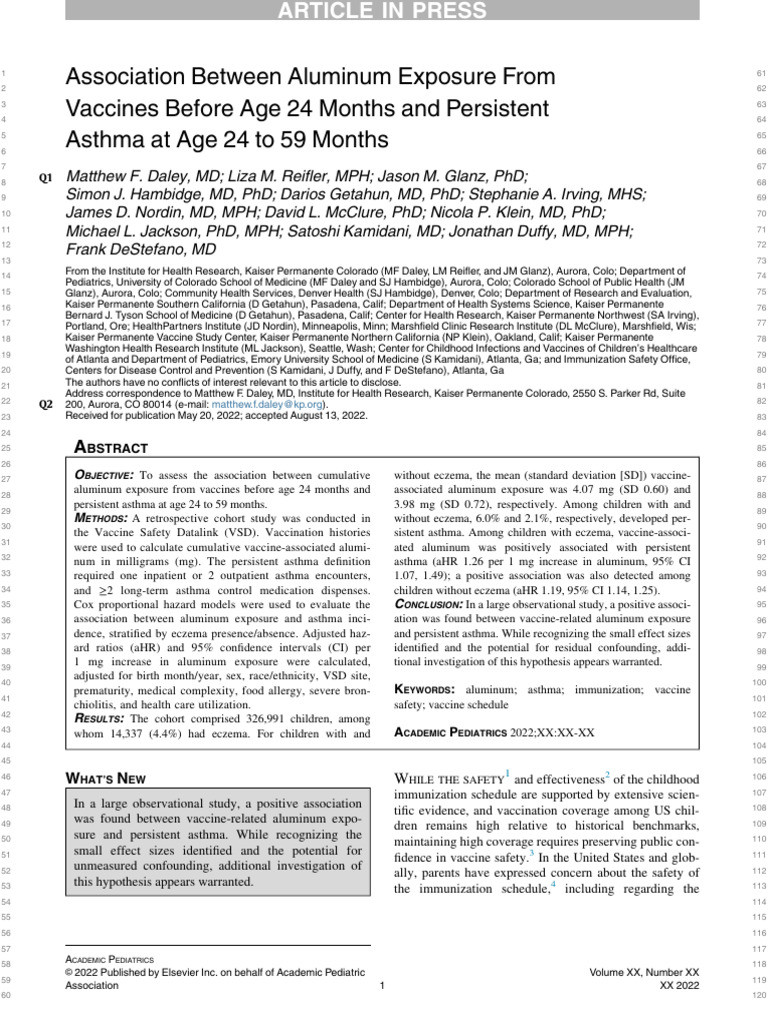Aluminium Exposure Article | PDF | Allergy | Asthma