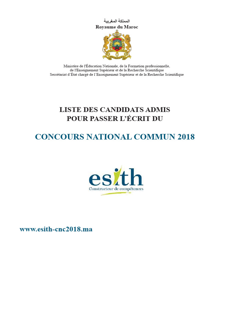 Liste-ecrit-CNC-2018 | PDF