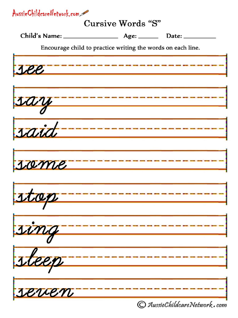 Cursive_Words_S | PDF