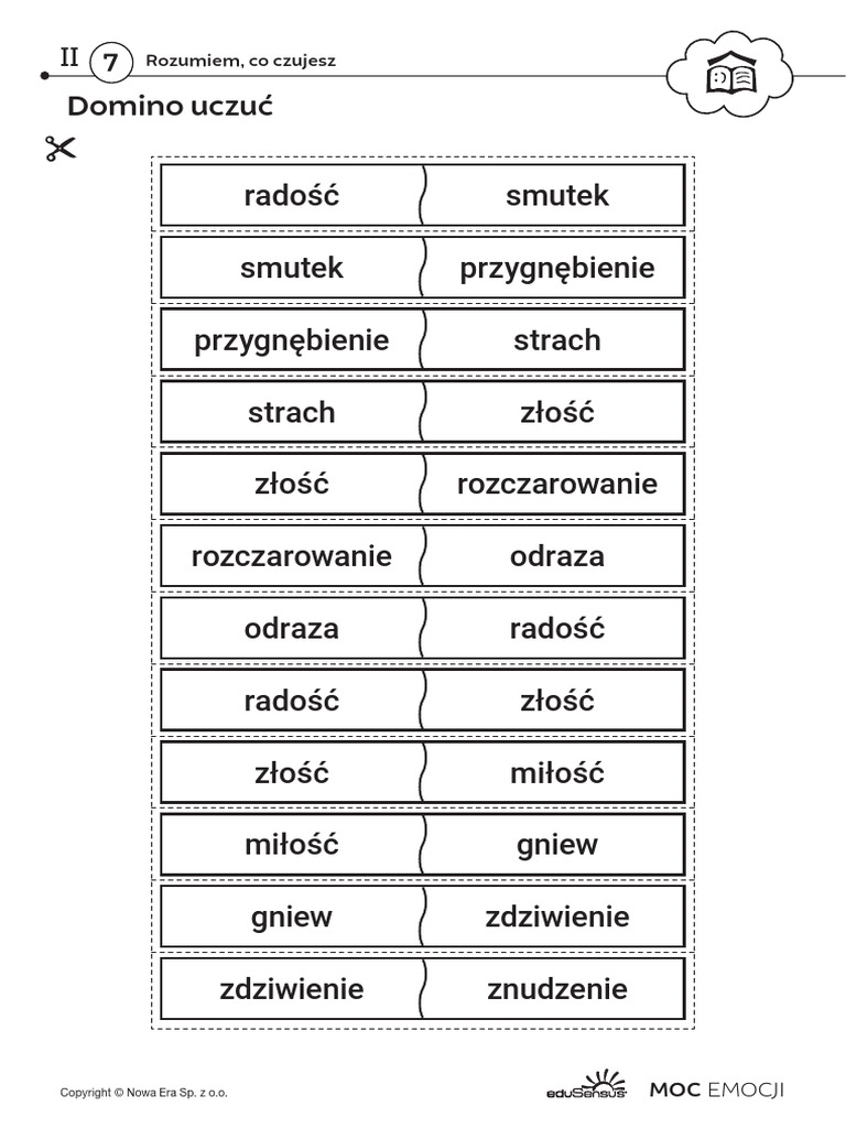 Karta Pracy Domino Uczuc | PDF