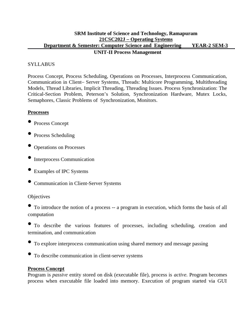 UNIT-2 | PDF | Process (Computing) | Thread (Computing)