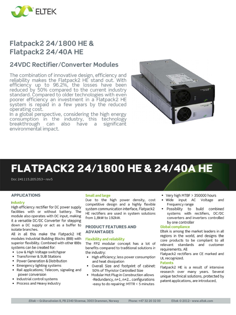 Datasheet Flatpack2 24 - 1800 HE | PDF