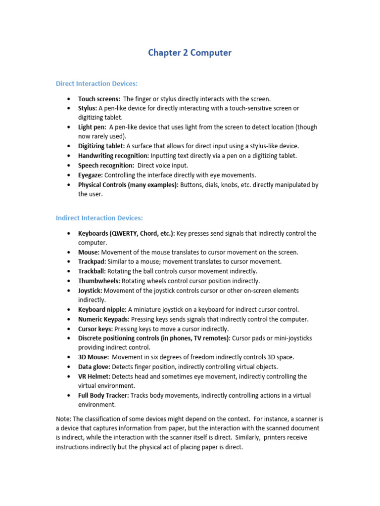 Chapter 2 Computer Summary | PDF | Cursor (User Interface) | Computer ...